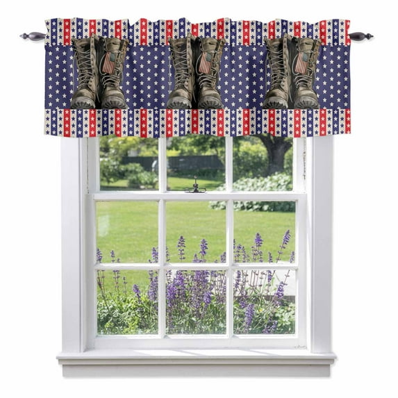 Independence Day American Flag Valances for Windows,Rod Pocket Valance ...