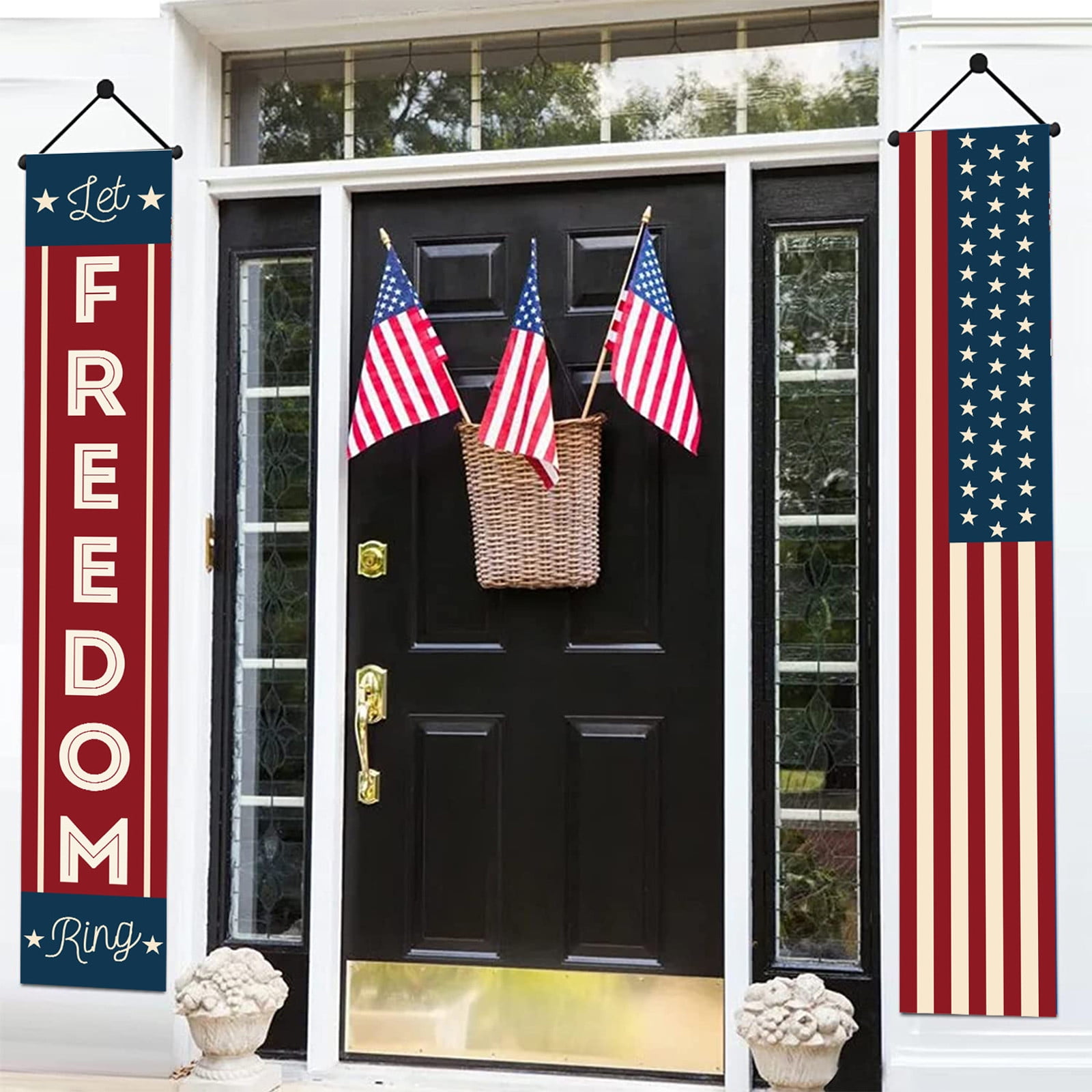 Independence Day American Flag Welcome Sign for Front Porch 2025 ...