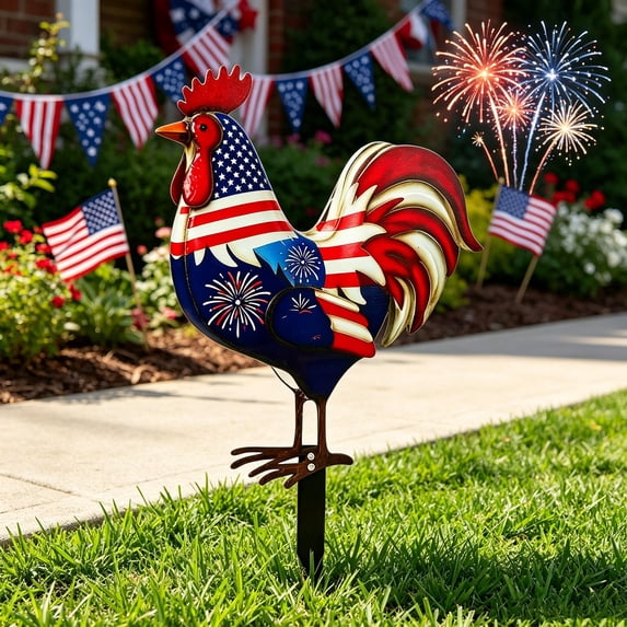 Independence Day Animal Ground Ornament, Vivid Rooster Sculpture ...