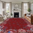 Independence Day Area Rug 6x9 Washable Rug Non Slip Red Fireworks Blue ...