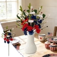 Independence Day Artificial Flower Bouquet, Red White Blue Silk Floral ...