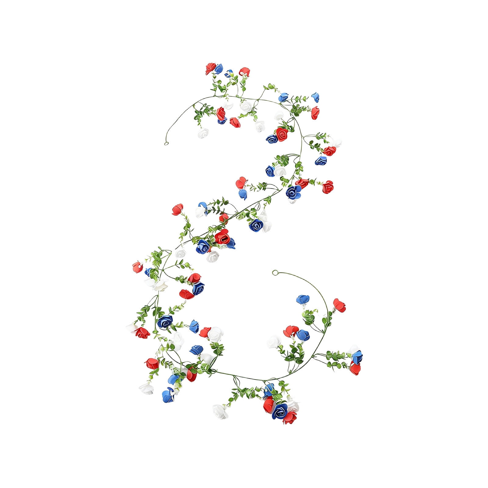 Independence Day Artificial Flowers with Vine-like Stems Red White Blue ...