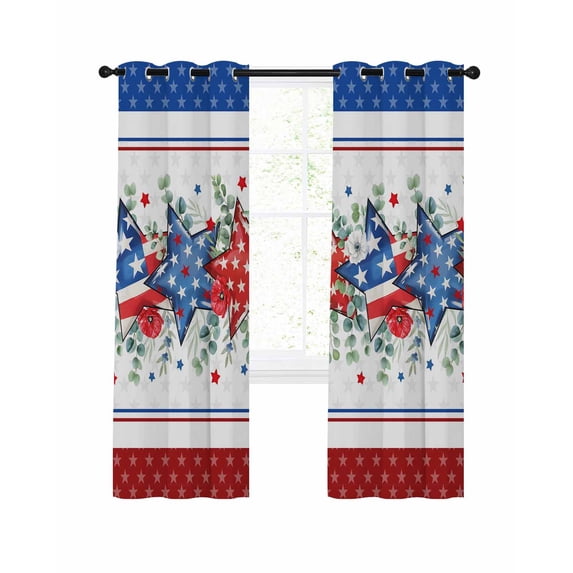 Independence Day Blackout Curtains 72 Inches Long for Bedroom, Star ...