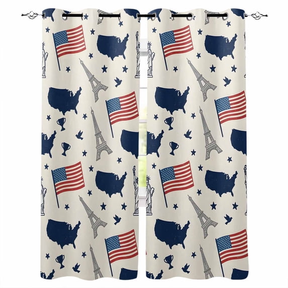 Independence Day Blackout Curtains for Bedroom Living Room Darkening ...