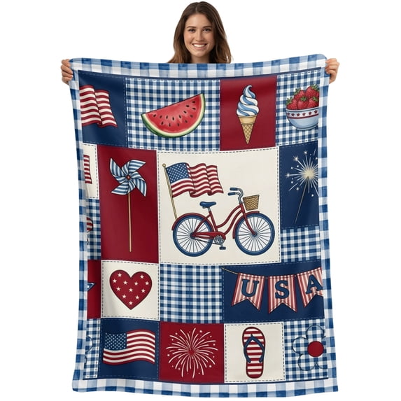 Independence Day Blanket Soft Cozy Warm Throw Blanket for Couch, Plush ...