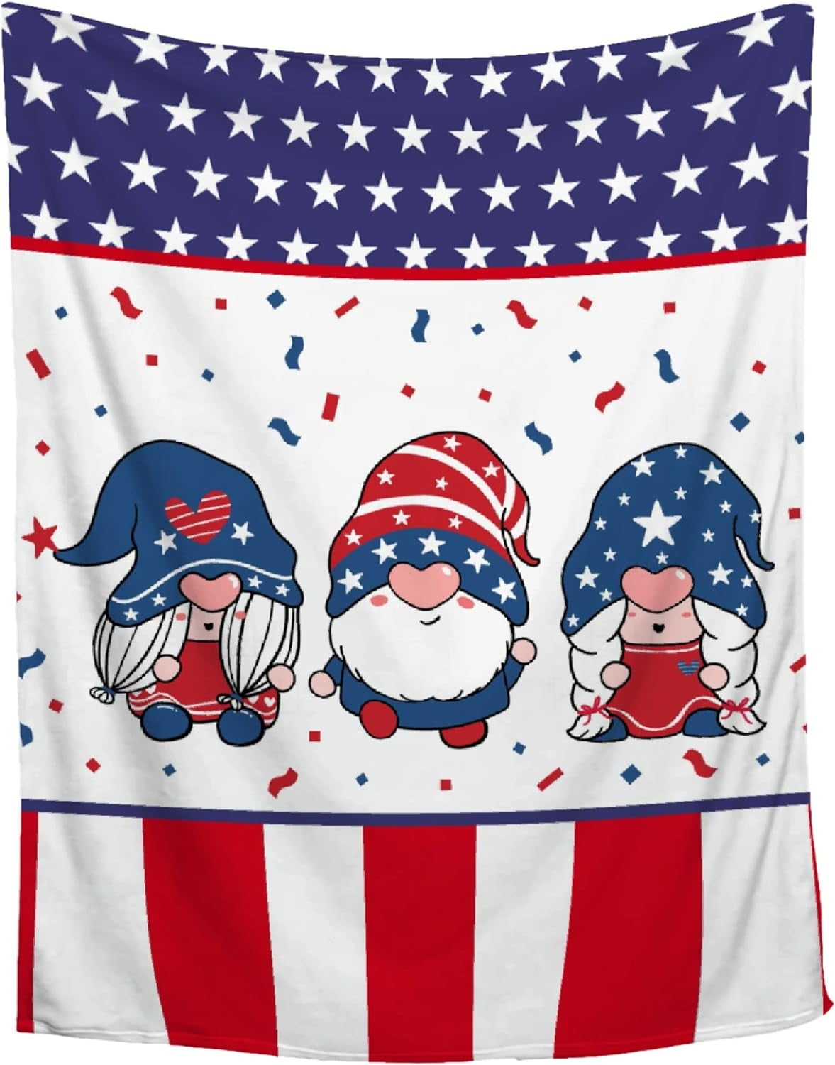 Independence Day Blanket Ultra Soft Gnome Flannel Throw Blanket - Plush ...