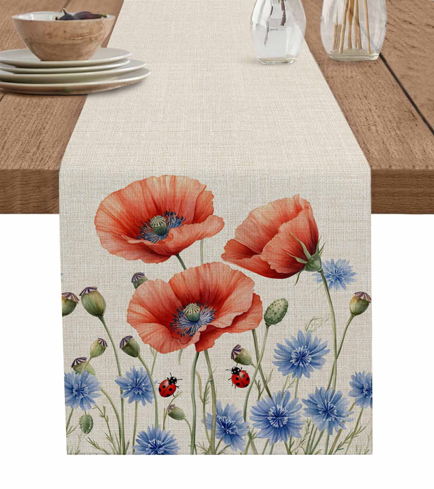 Independence Day Burlap Cotton Table Runner 13x70 Inches Long, Vintage ...