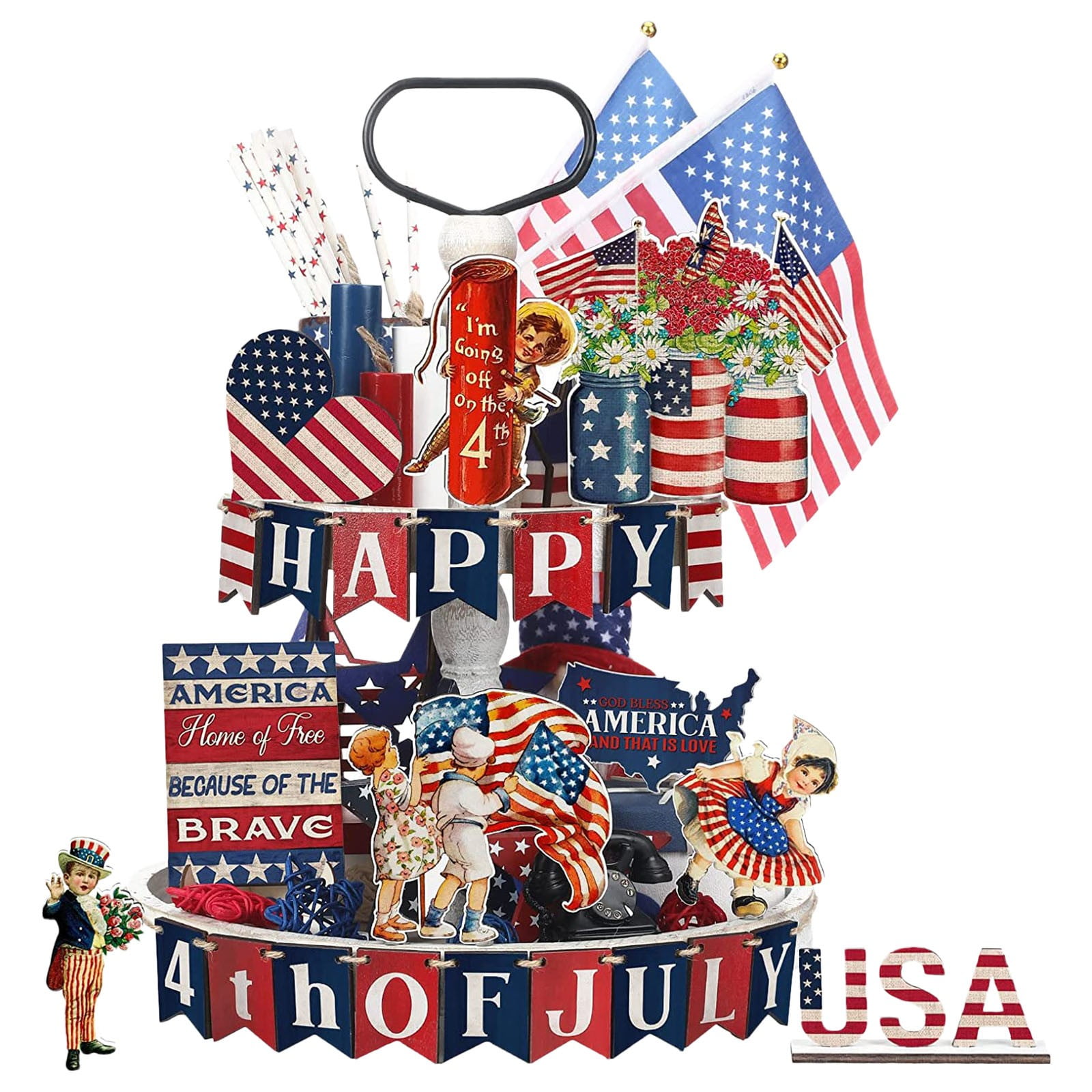 Independence Day Celebration 1Set Of Fourth Of July Layered Tray ...