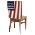 Independence Day Chair Back Covers Set of 4 U.S. Flag Themed Retro Wood ...