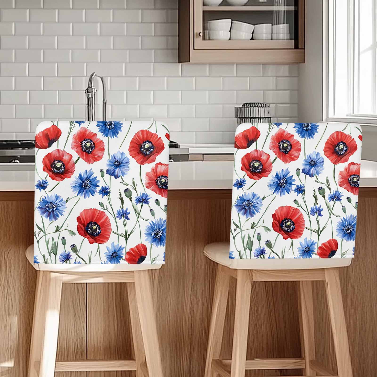 Independence Day Chair Covers Set of 1 Red Blue Concubine Watercolor ...