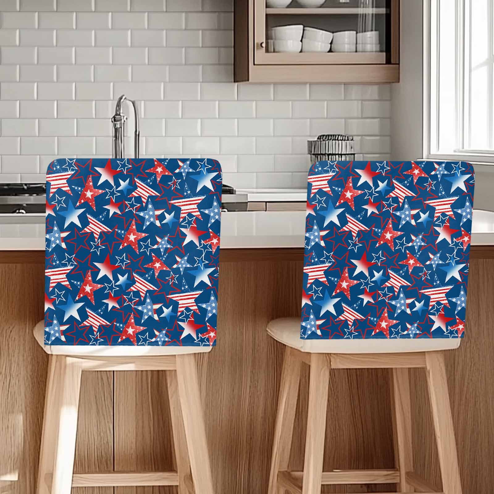 Independence Day Chair Covers Set of 1 USA Flag Stars Gradient Dark ...
