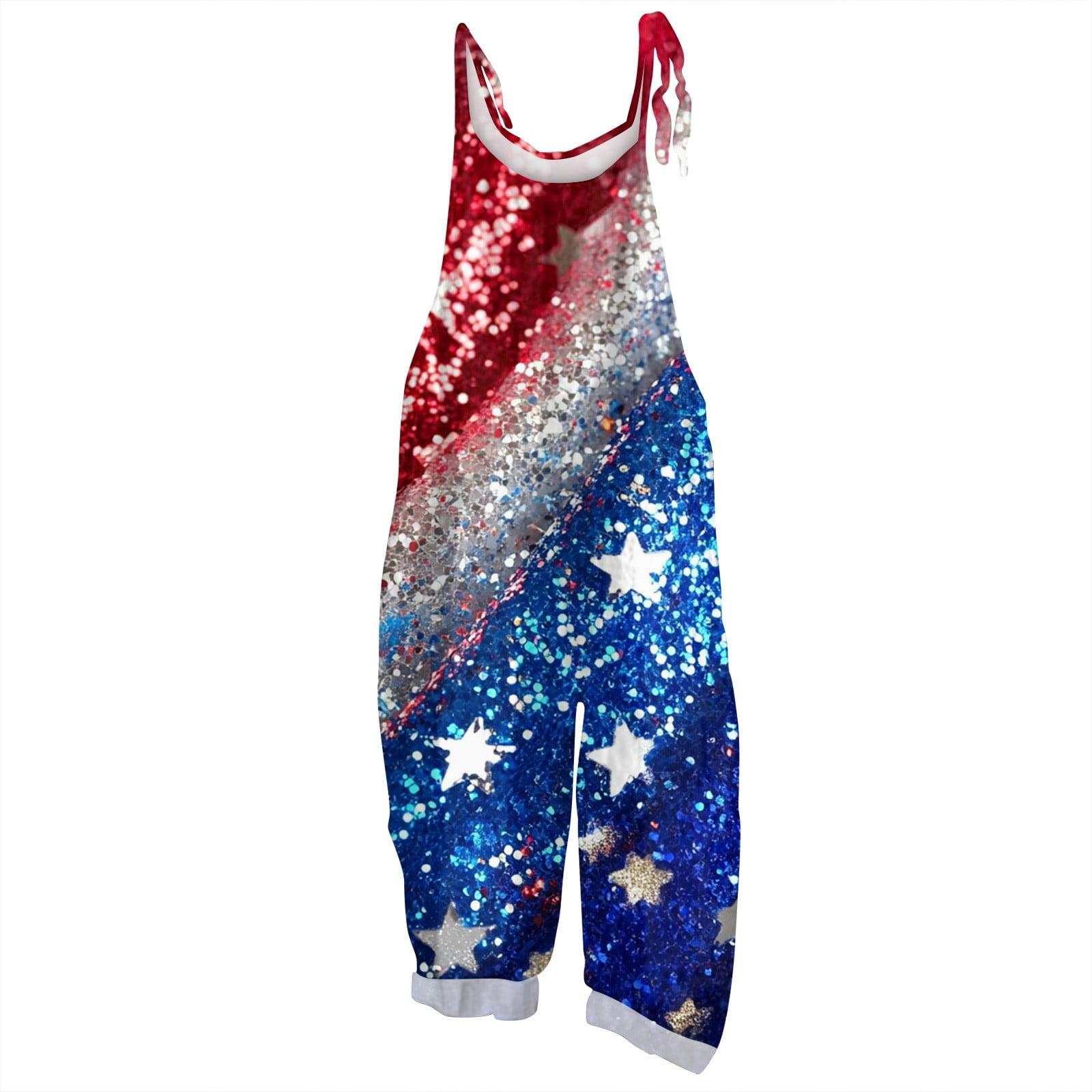 Independence Day Clothes American Flag Jumpsuits Wide Leg Rompers Plus ...