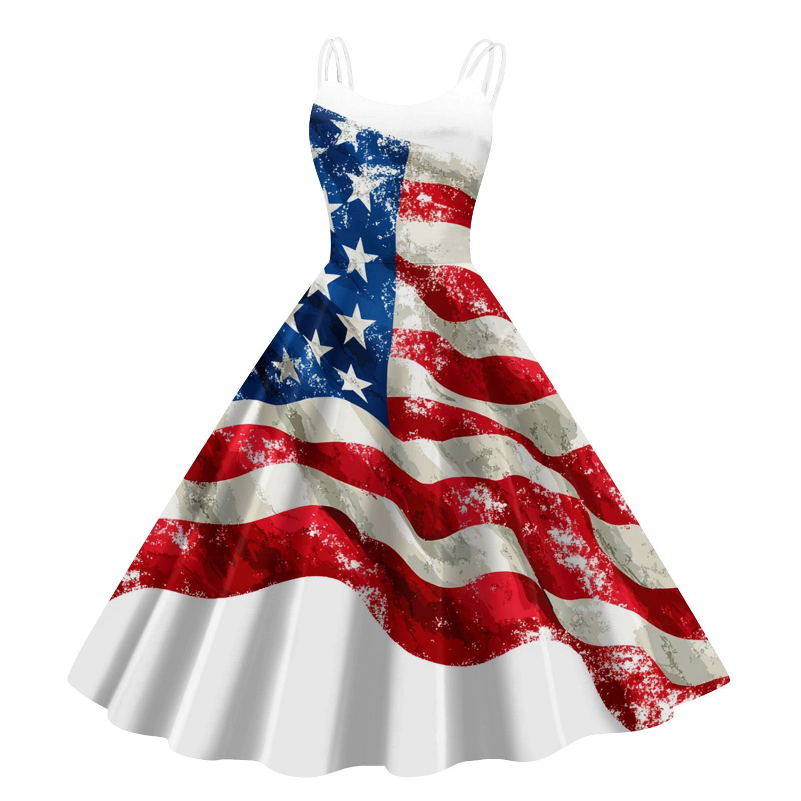 Independence Day Clothes for Woman Swing Dresses Spaghetti Strap Dress ...
