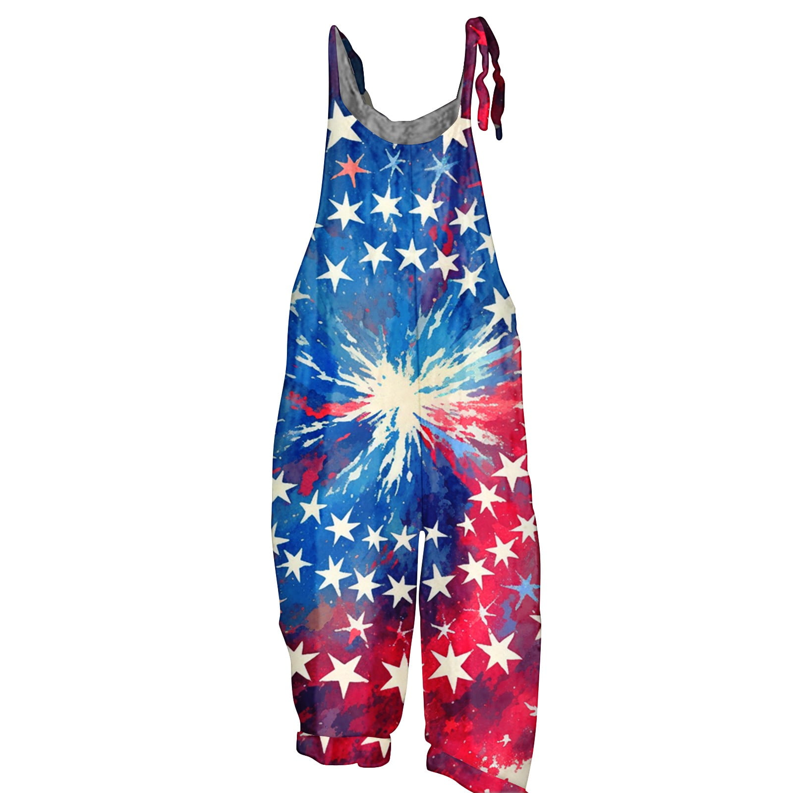 Independence Day Clothes for Woman Usa Flag Summer Pants Square-Neck ...
