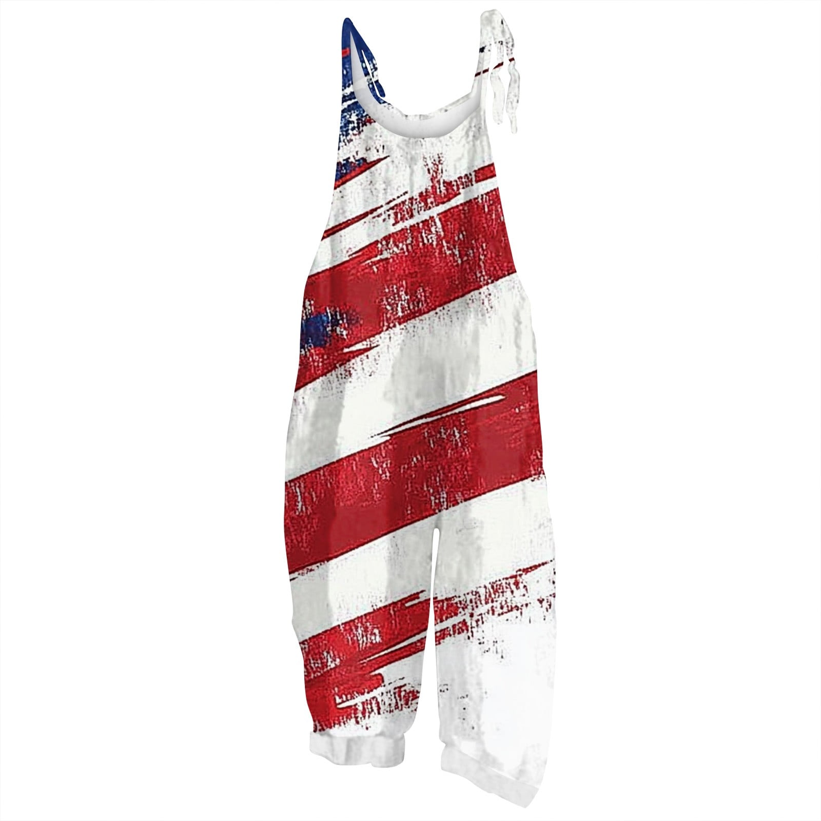 Independence Day Clothing American Flag Jumpsuit Square-Neck Spaghetti ...
