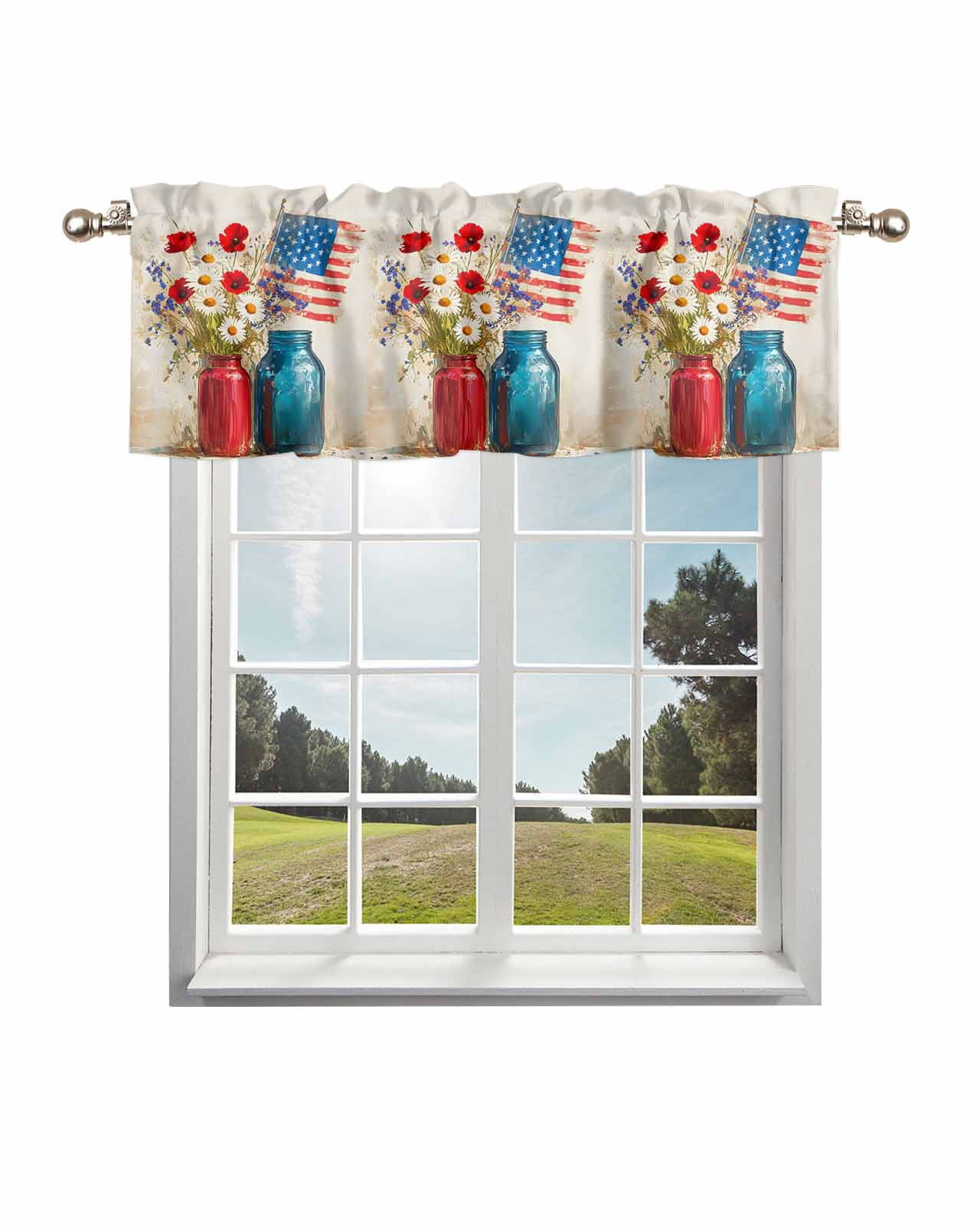 Independence Day Curtain Valance for Windows/Living Room/Kitchen ...