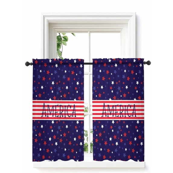 Independence Day Curtains 54 Inch Length, Sheer Curtains for Bedroom ...