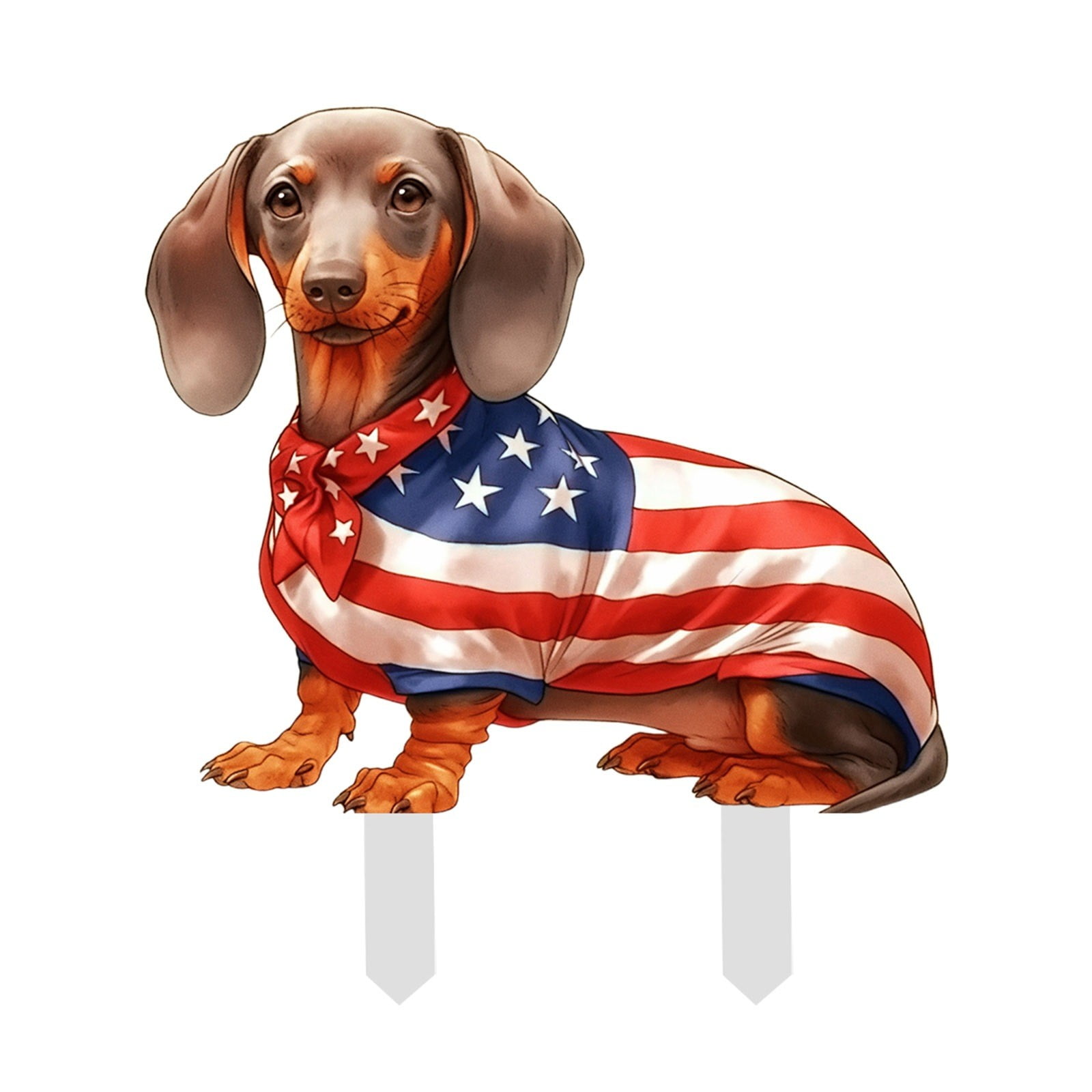 Independence Day Cute Dachshund Garden Stake House Banner 9.8 inch ...