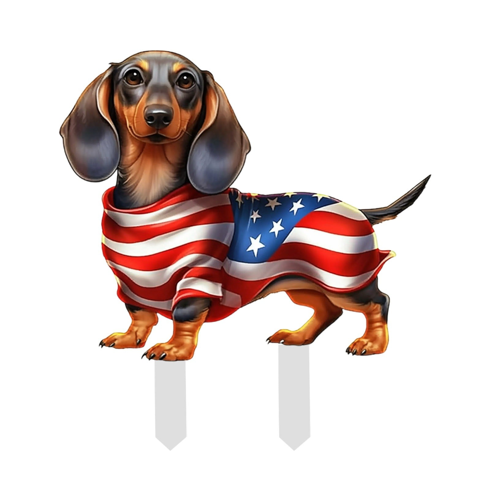 Independence Day Cute Dachshund Garden Stake House Banner 9.8 inch ...