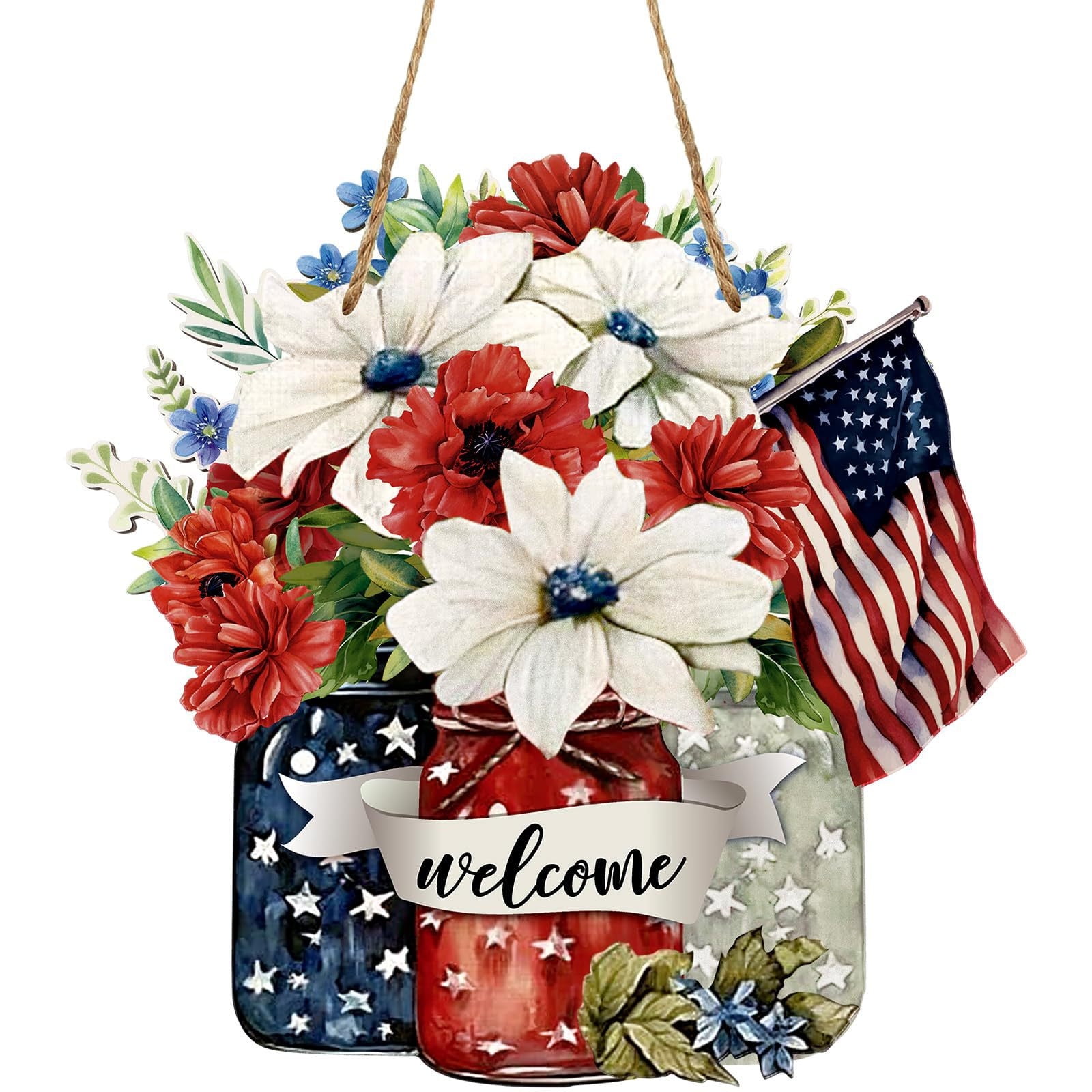 Independence Day Decor Patriotic Decorations Tabletop Patriotic Welcome ...