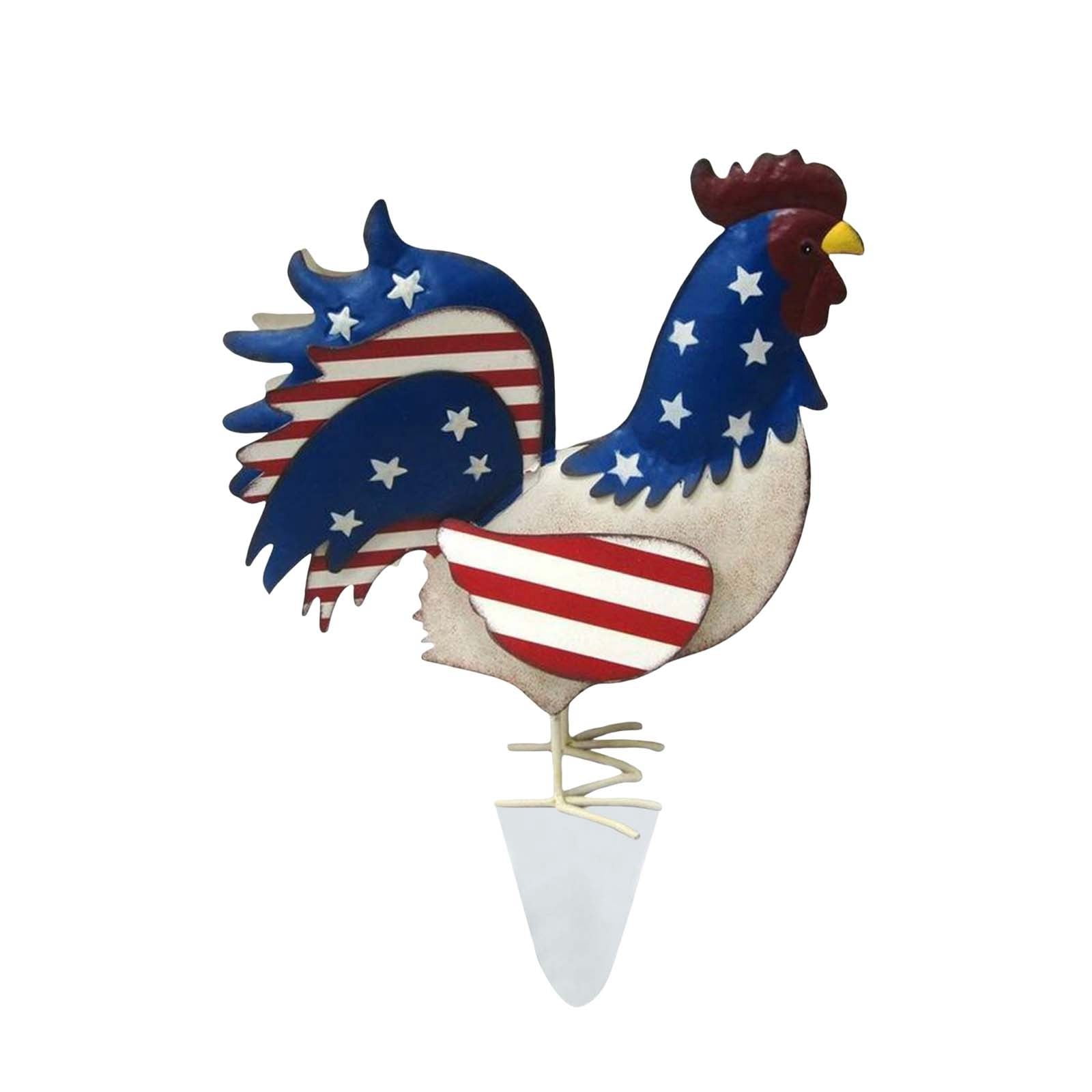 Independence Day Decor Wooden Independence Day Rooster Sculpture ...