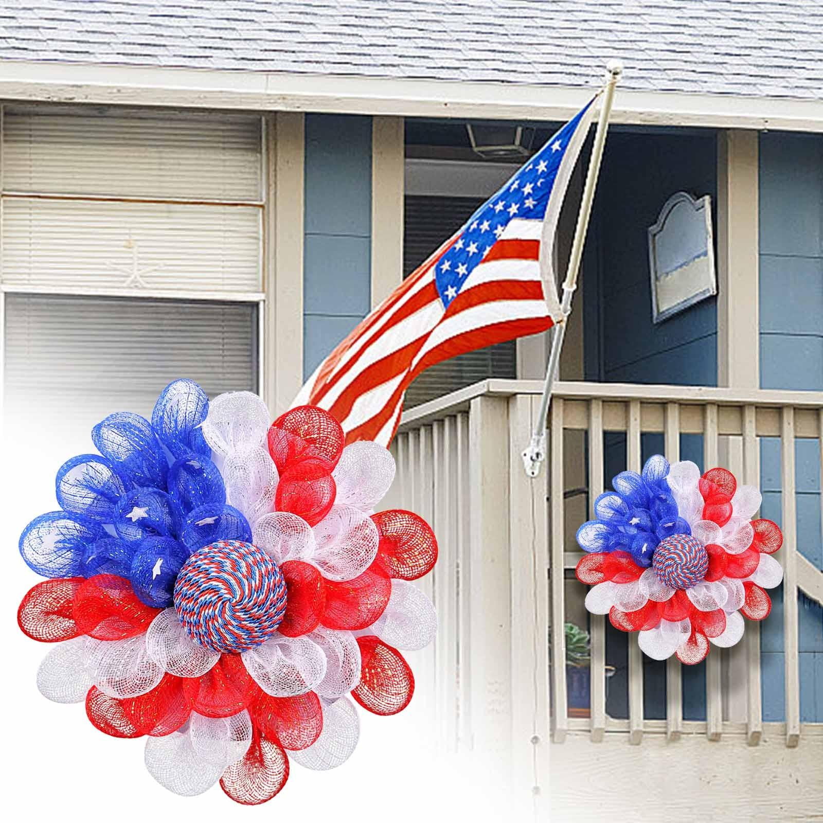 Independence Day Decorations, Independence Day Mesh Flower Wreath ...
