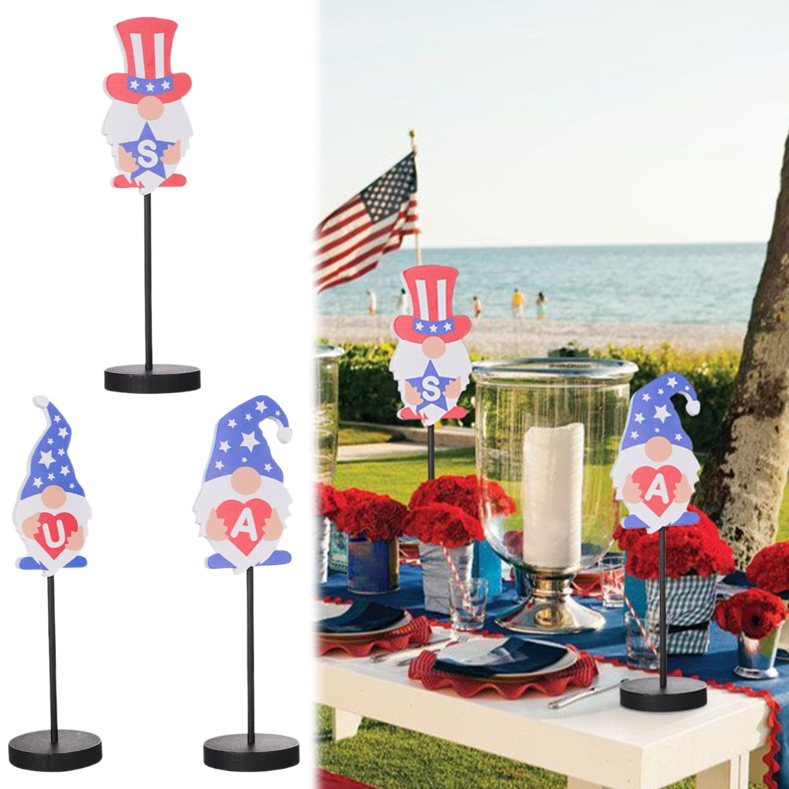 Independence Day Decorations National Day Flag Faceless Old Man ...