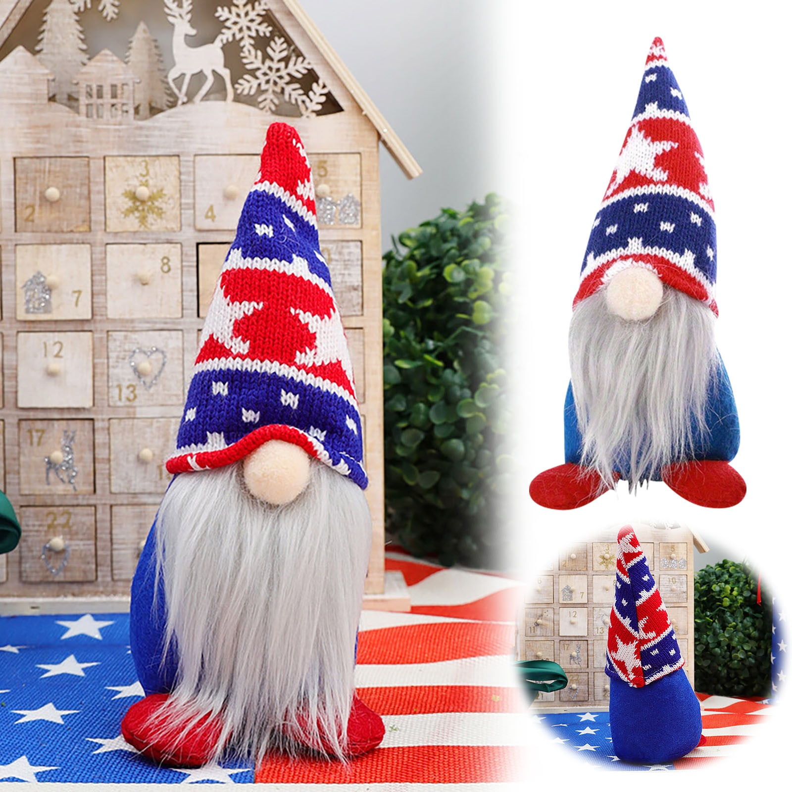 Independence Day Decorative Pendant Five Pointed Star Knitted Hat ...