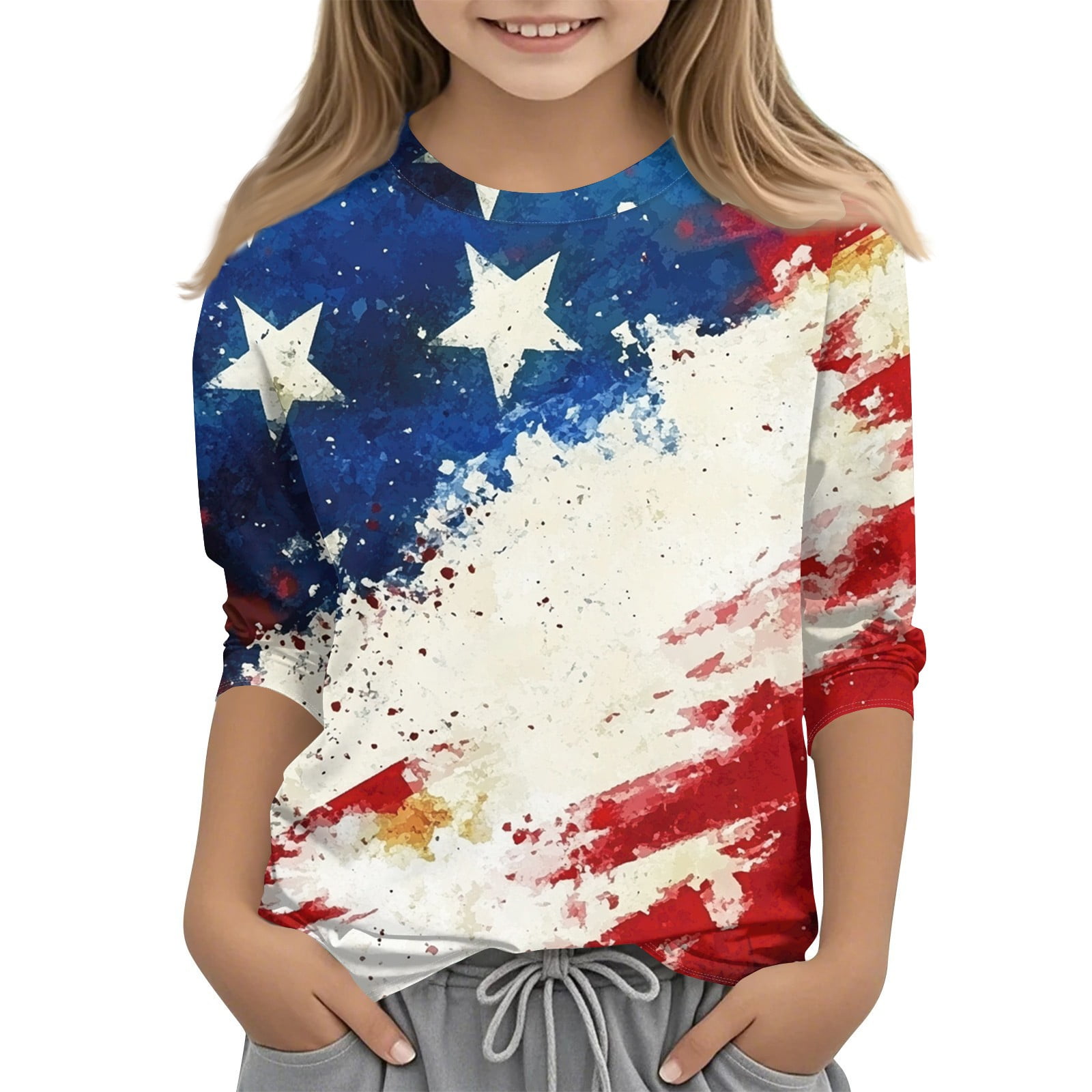 Independence Day Deep Red Tops for Teen Girls July 4th Celebration ...
