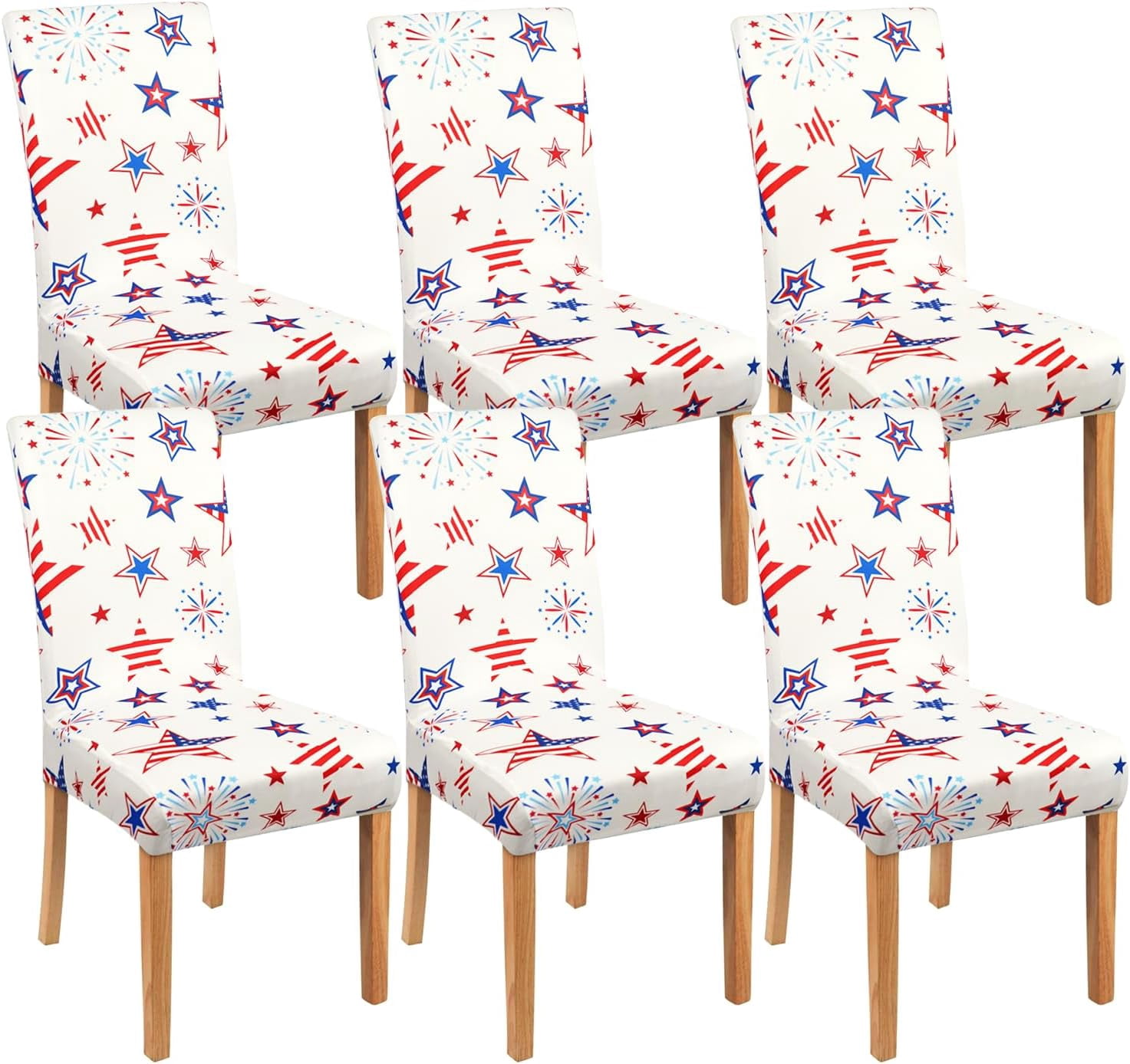 Independence Day Dining Room Chair Covers Set of 6,4th of July ...