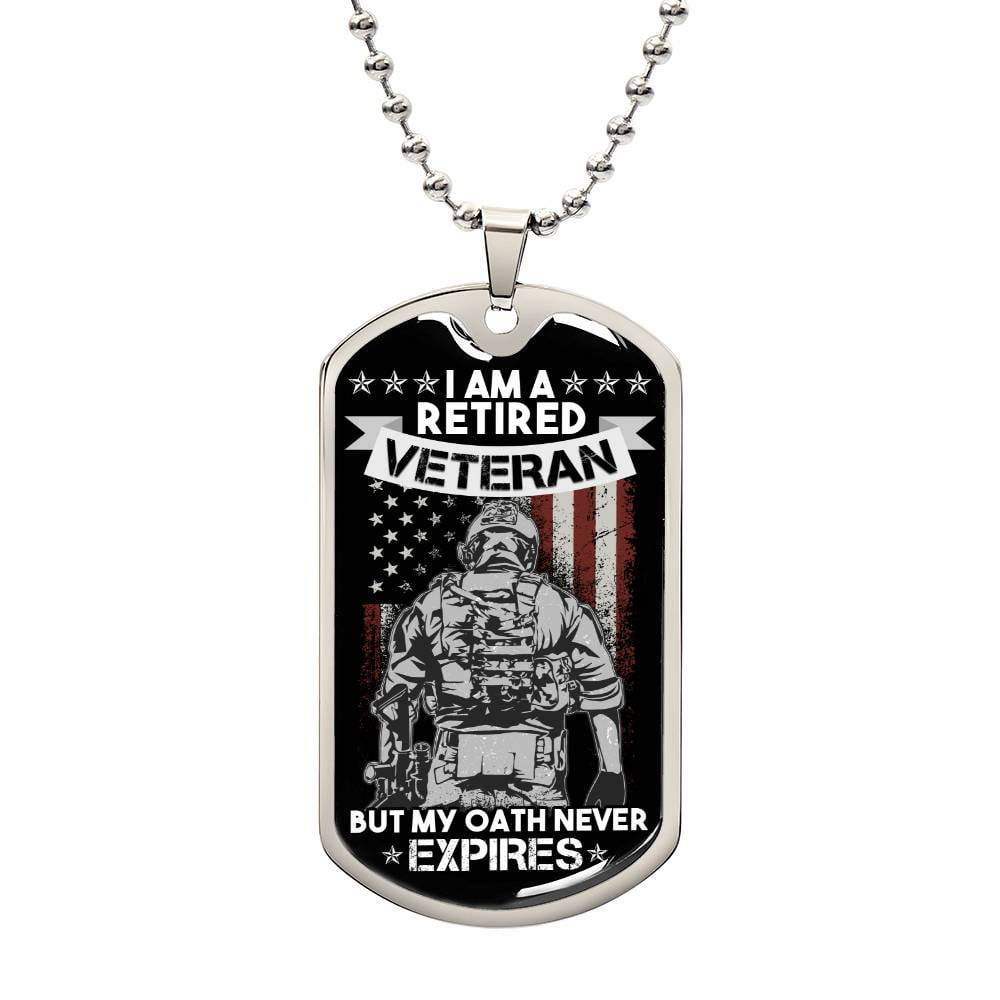 Independence Day Dog Tag for Retired Veteran - Graphic Military Dog Tag ...