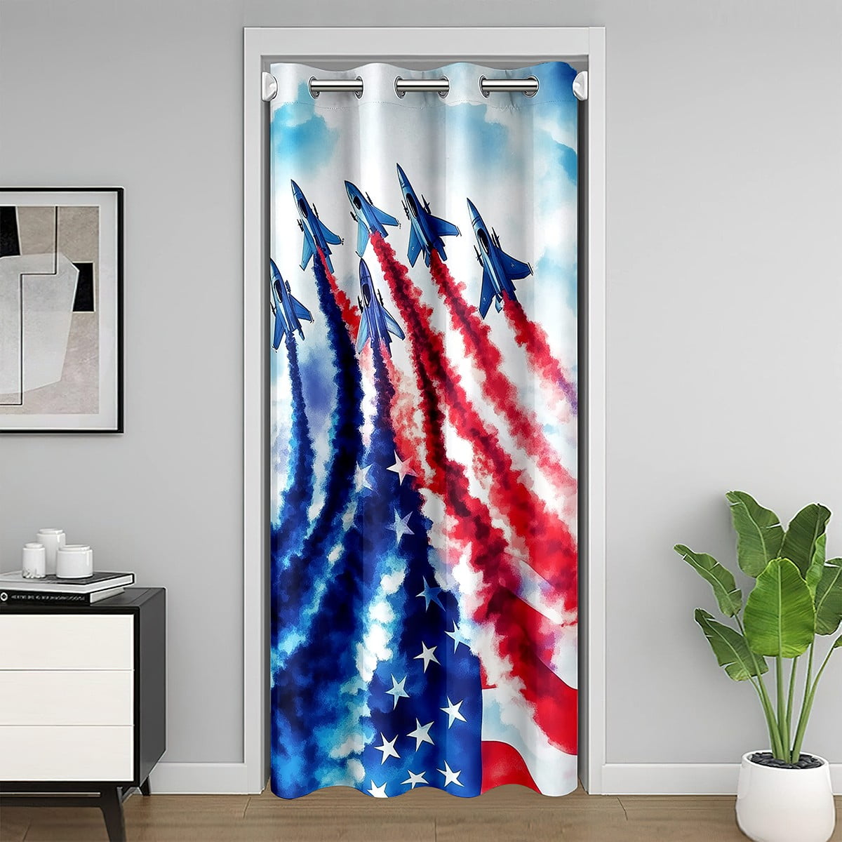 Independence Day Door Curtain for Doorway Privacy,Fighter Plane ...