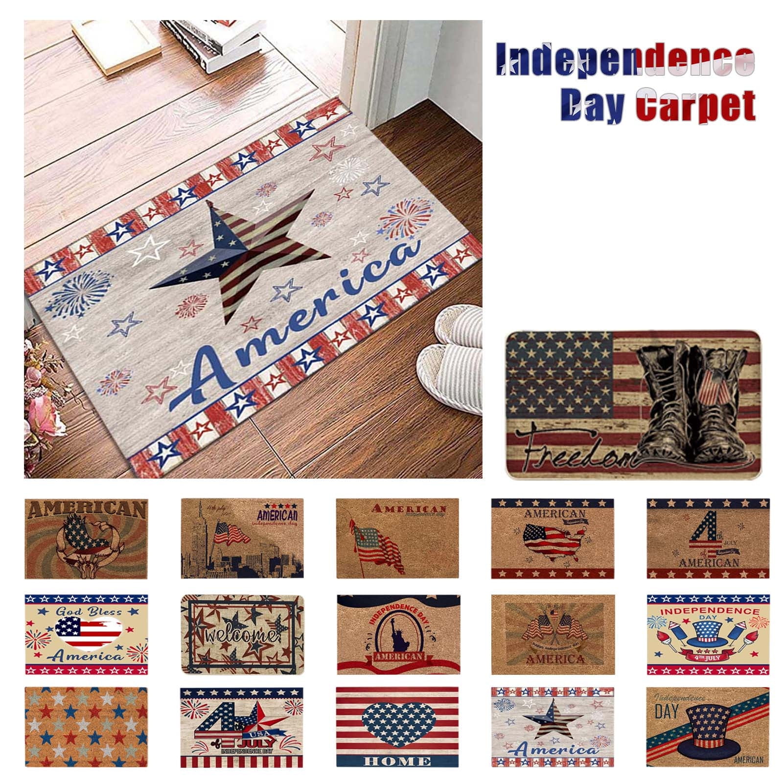 Independence Day Door Mat Indoor Entrance 2025 Patriotic Patriotic ...