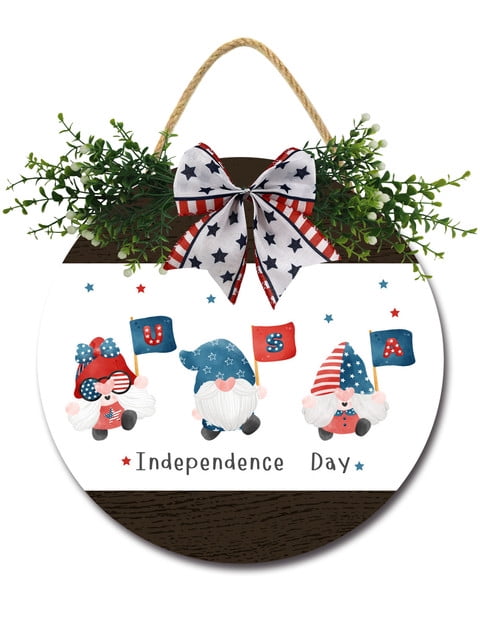 Independence Day Door Sign Summer Independence Day Decorations Wreath ...