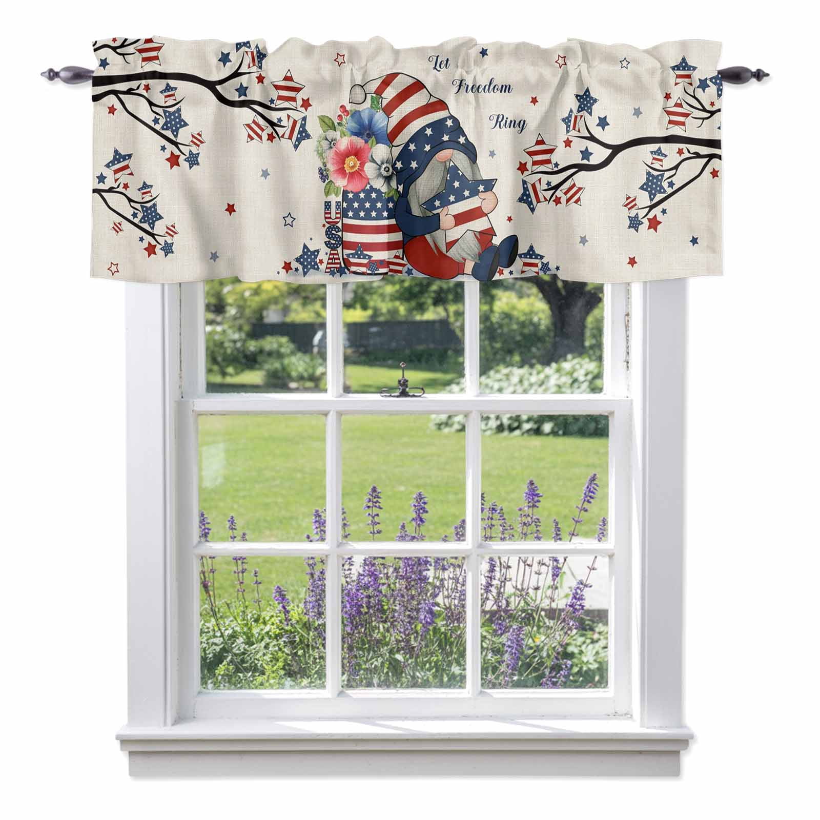 Independence Day Dwarfs Valances for Windows,Rod Pocket Valance for ...