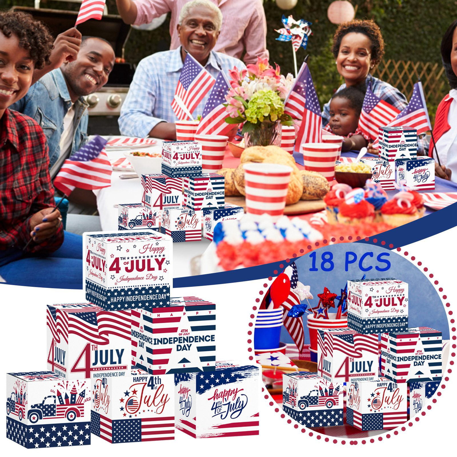 Independence Day Festive 4th of July Decorative Boxes Set of 6 ...