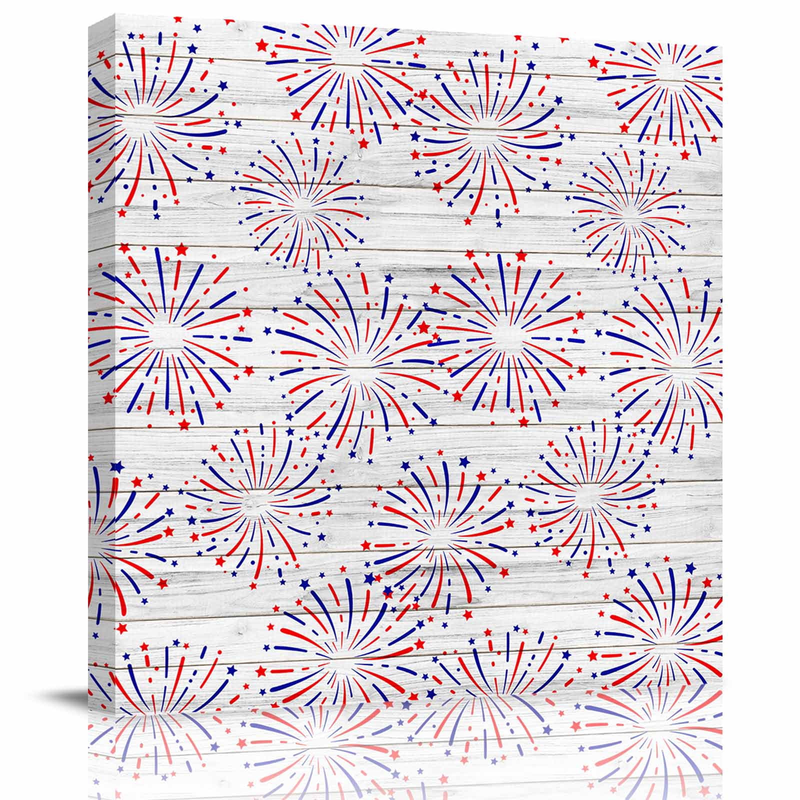 Independence Day Fireworks Canvas Print Wall Art Painting, Modern Wall ...