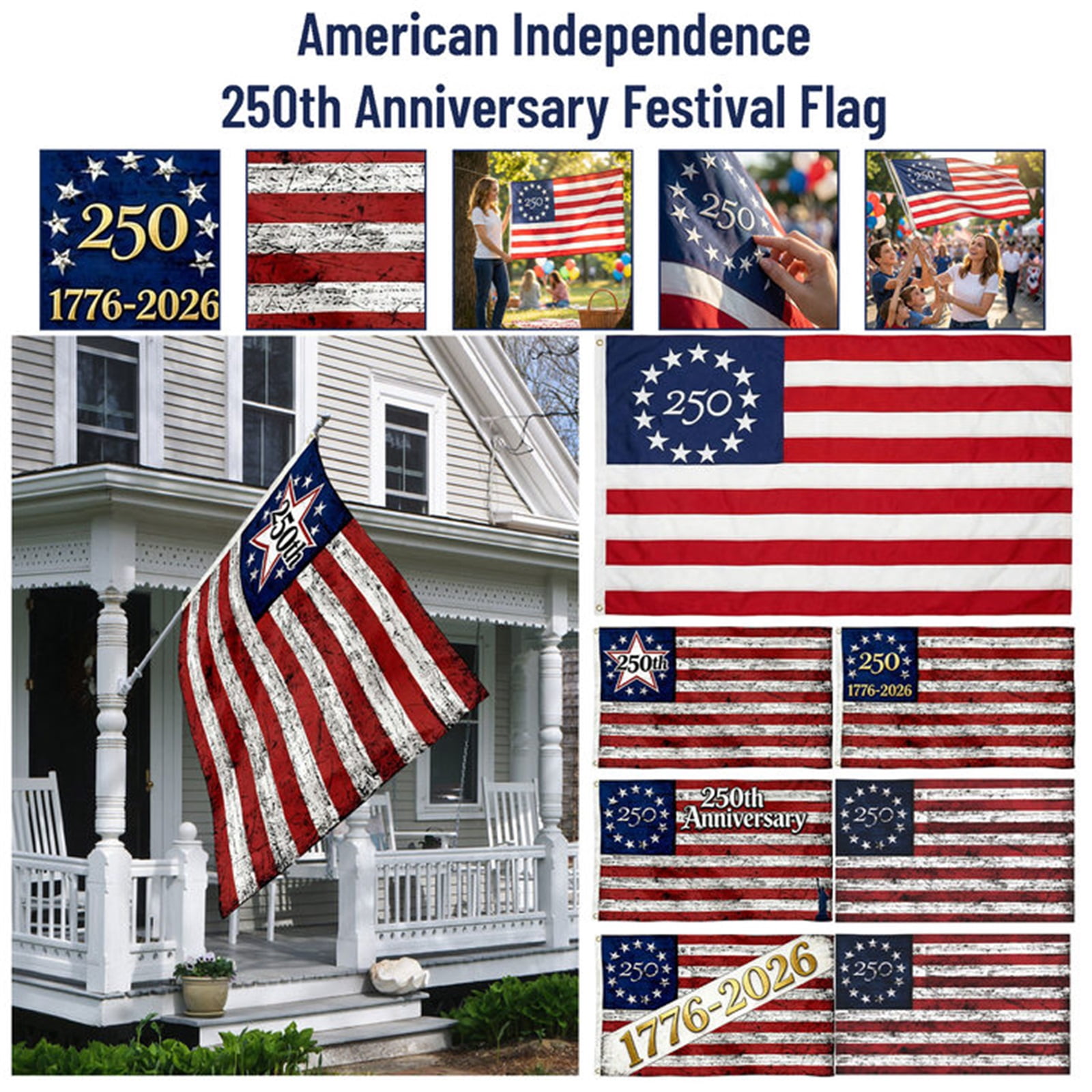 Independence Day Flag Durable US Flag Printed America Flags for Outside ...