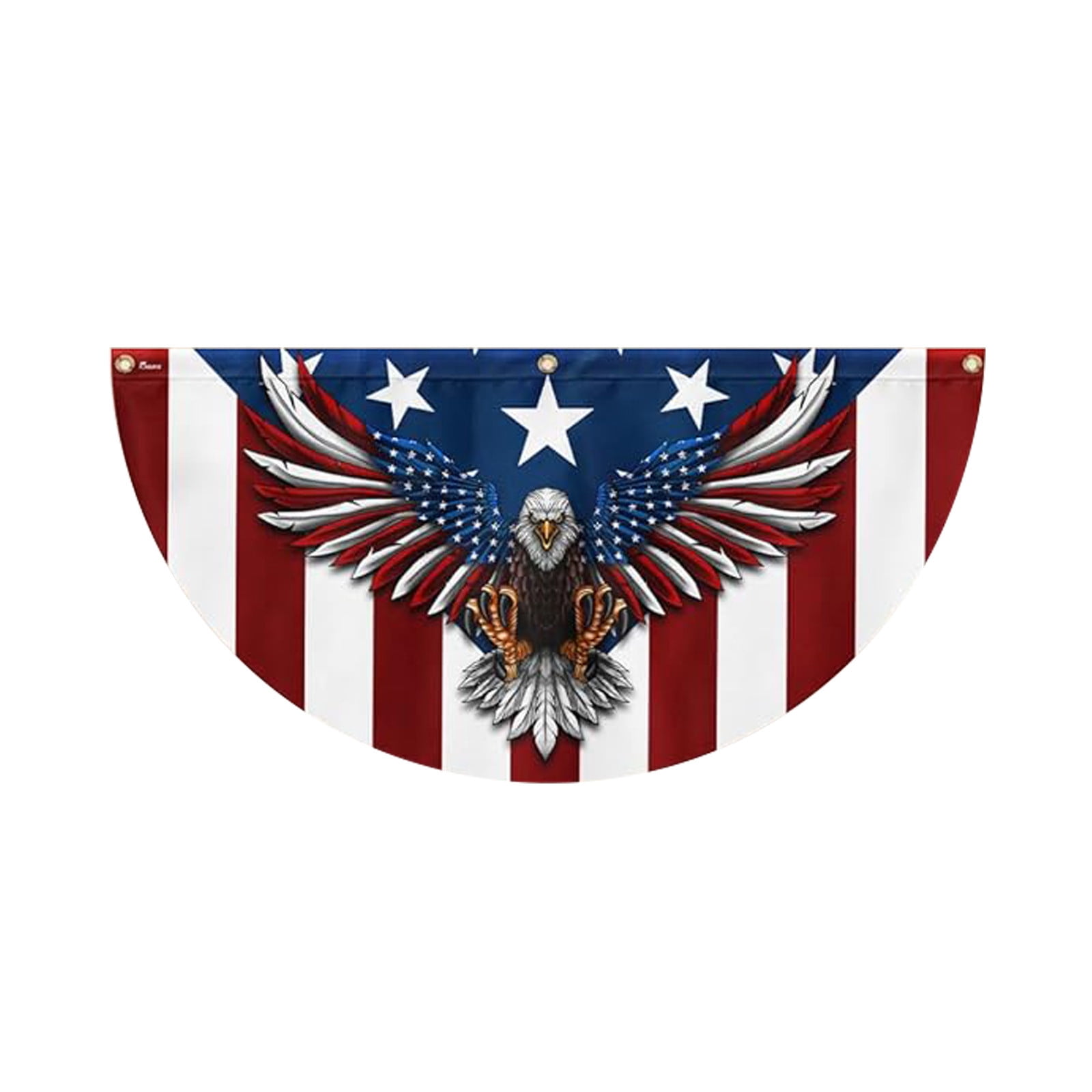 Independence Day Flag Patriotic Eagle Non-Pleated Fan Flag, Half Round ...