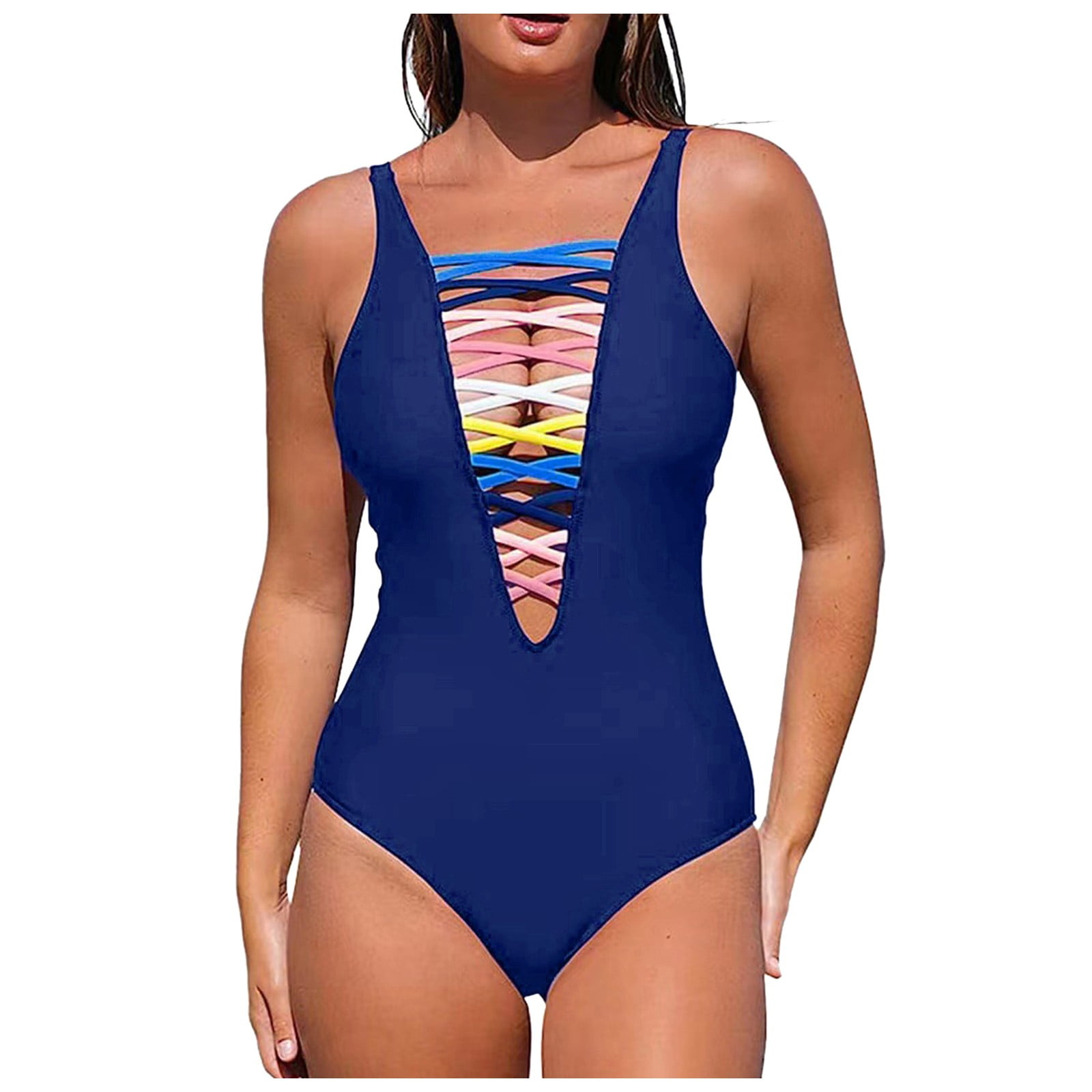 Independence Day For Print Square Neck Open Back High Cut Monokini