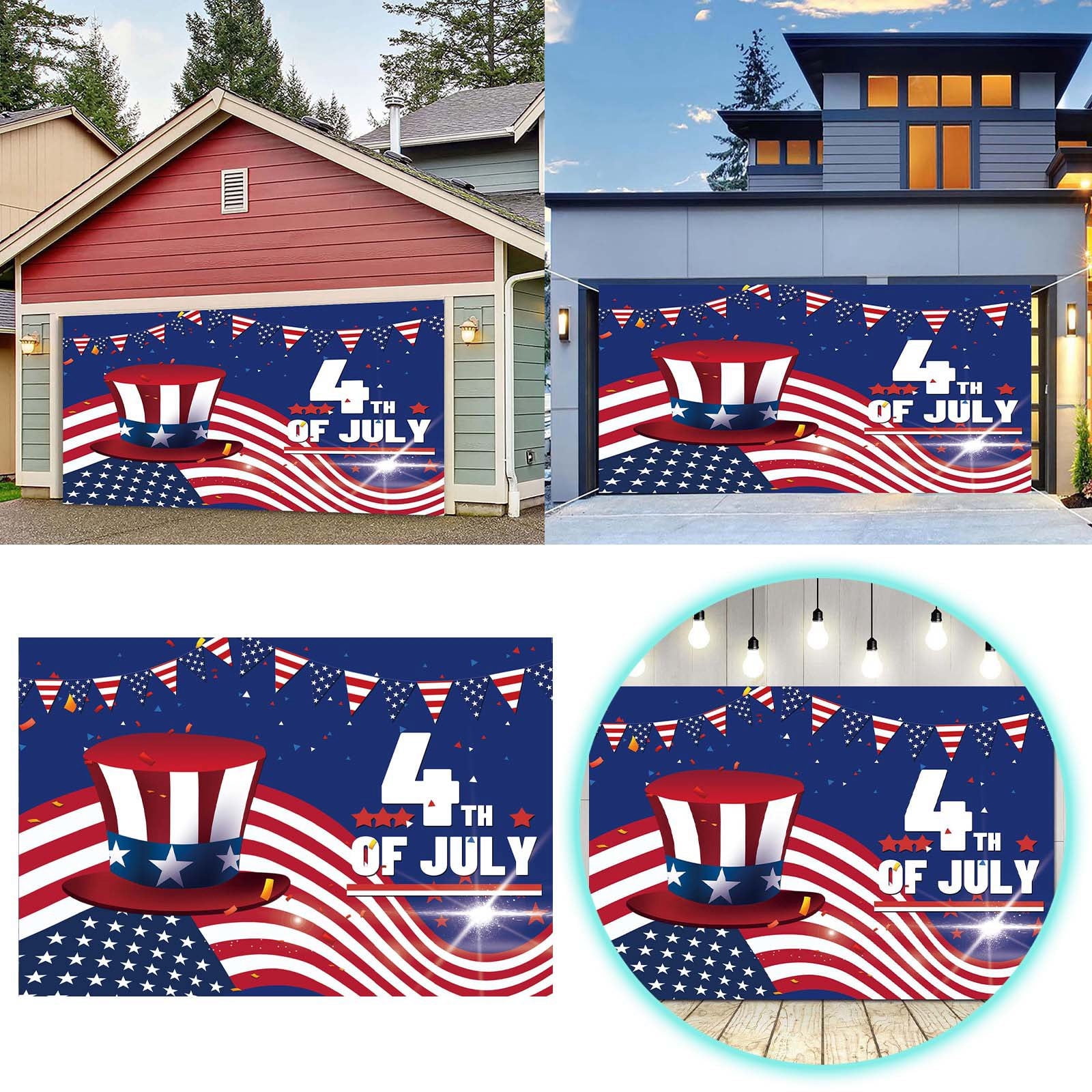 Independence Day Garage Door Decoration Garage Door Banner Mural Cover ...