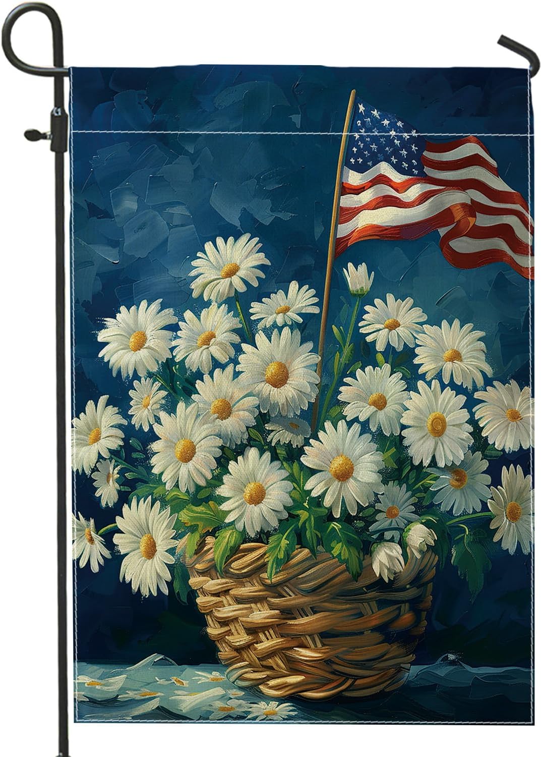 Independence Day Garden Flag Daisy America Flag Rustic Colorful Party ...