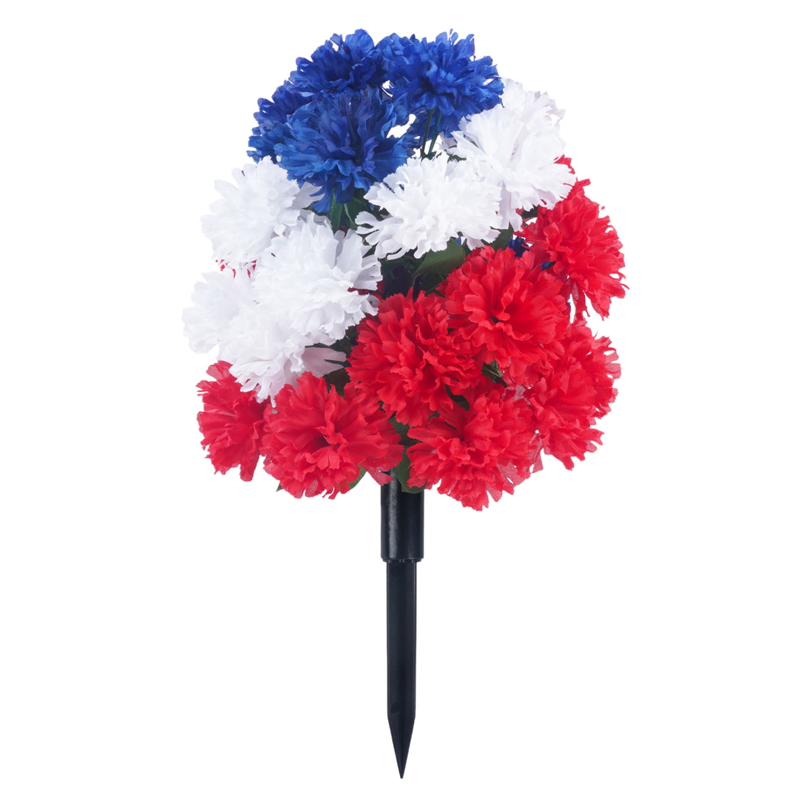 Independence Day Garden Stakes 20.47in Patriotic Flower Set with Flags ...