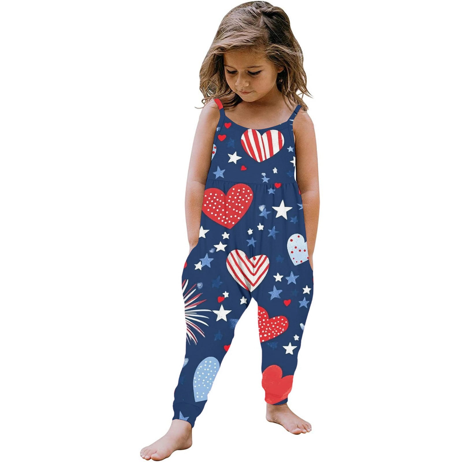 Independence Day Girls Rompers Size 14-16 4th Of July Star Heart ...