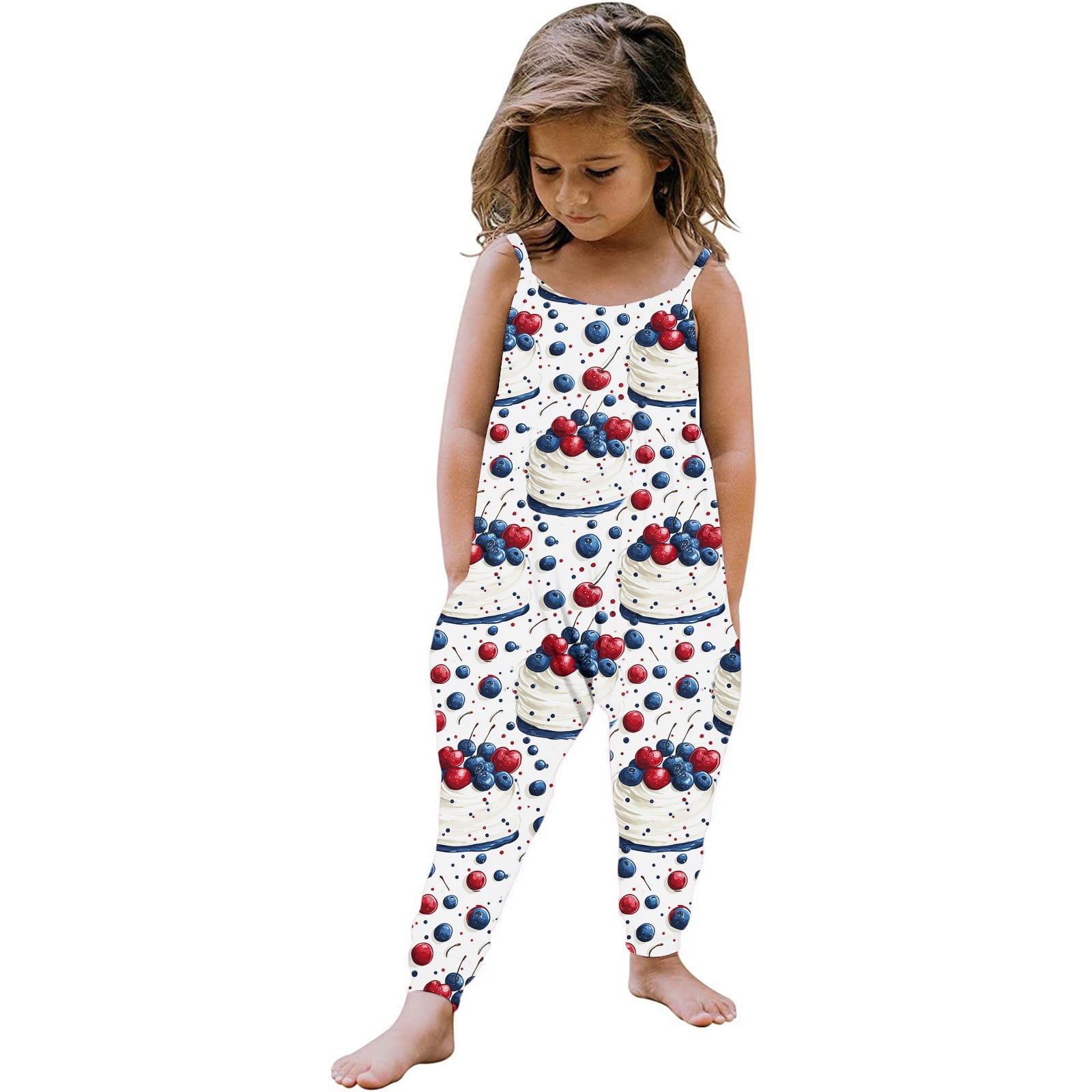 Independence Day Girls Rompers Size 7-8 4th Of July Spaghetti Straps ...