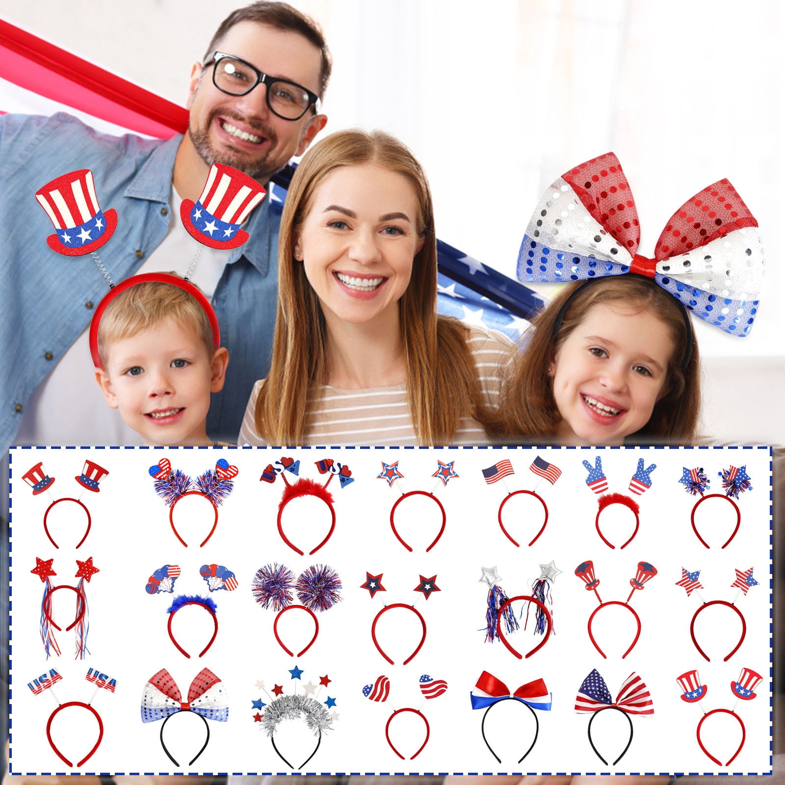Independence Day Hair Band Party Decorations 1PC 2025 Patriotic ...