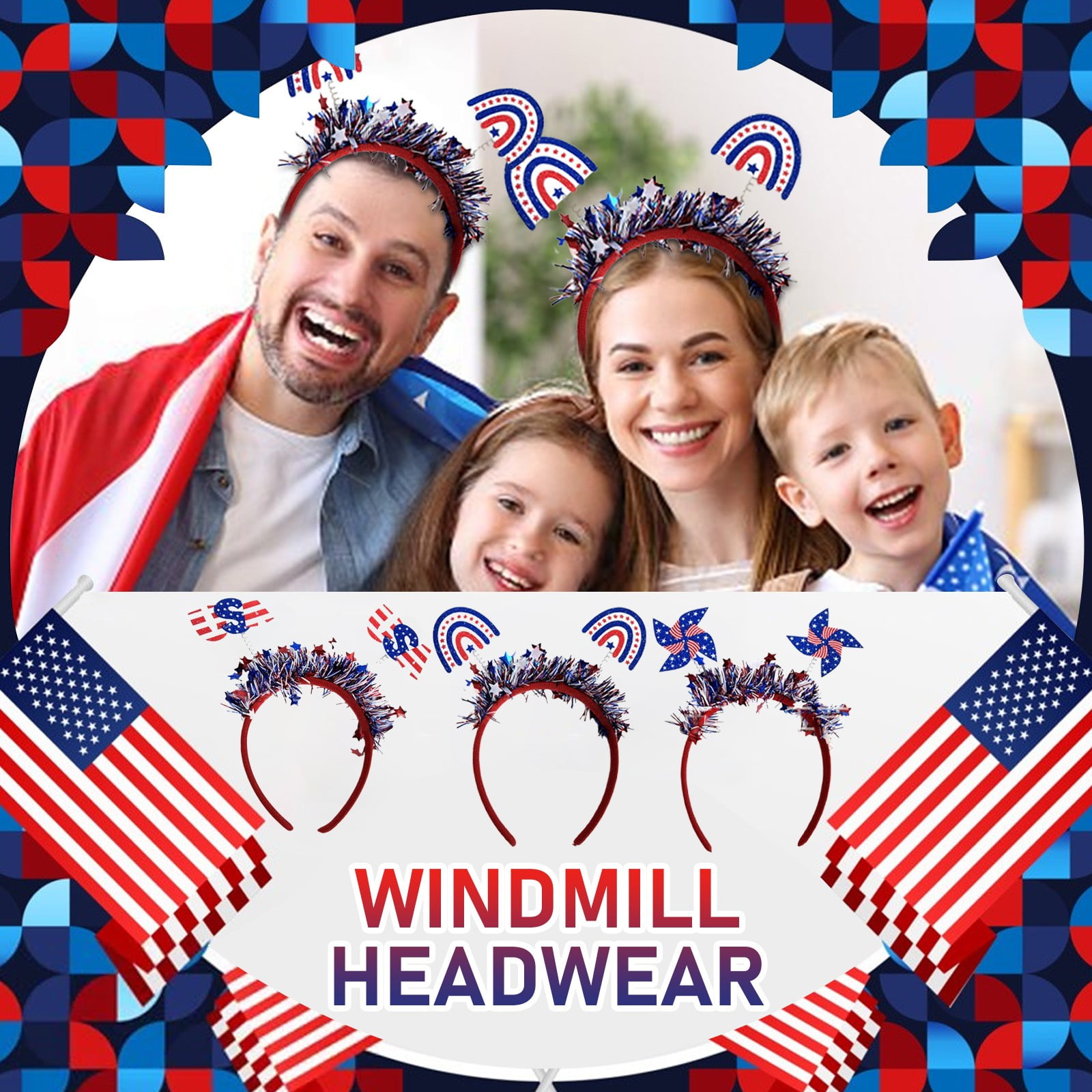 Independence Day Hair Band Party Decorations 2.5*23cm Patriotic 2025 ...