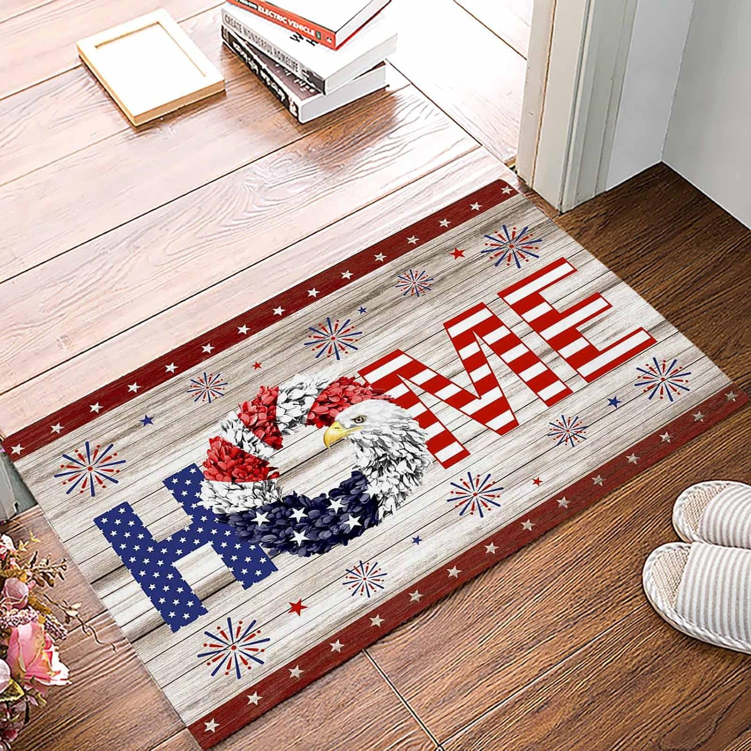 Independence Day Happy Entrance Door Mat 4th of July Eagle Low Profile ...