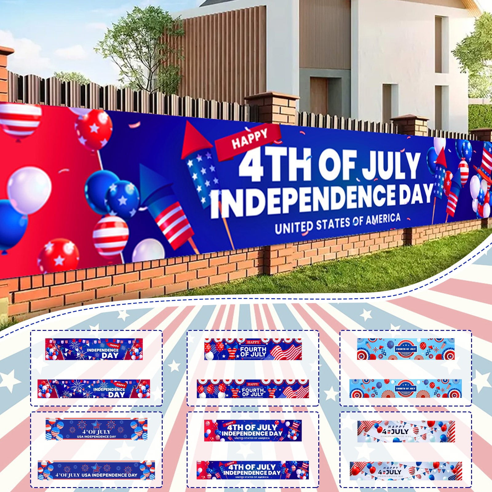 Independence Day Independence Day Banners 180cm 40cm 2025 Patriotic 180 ...
