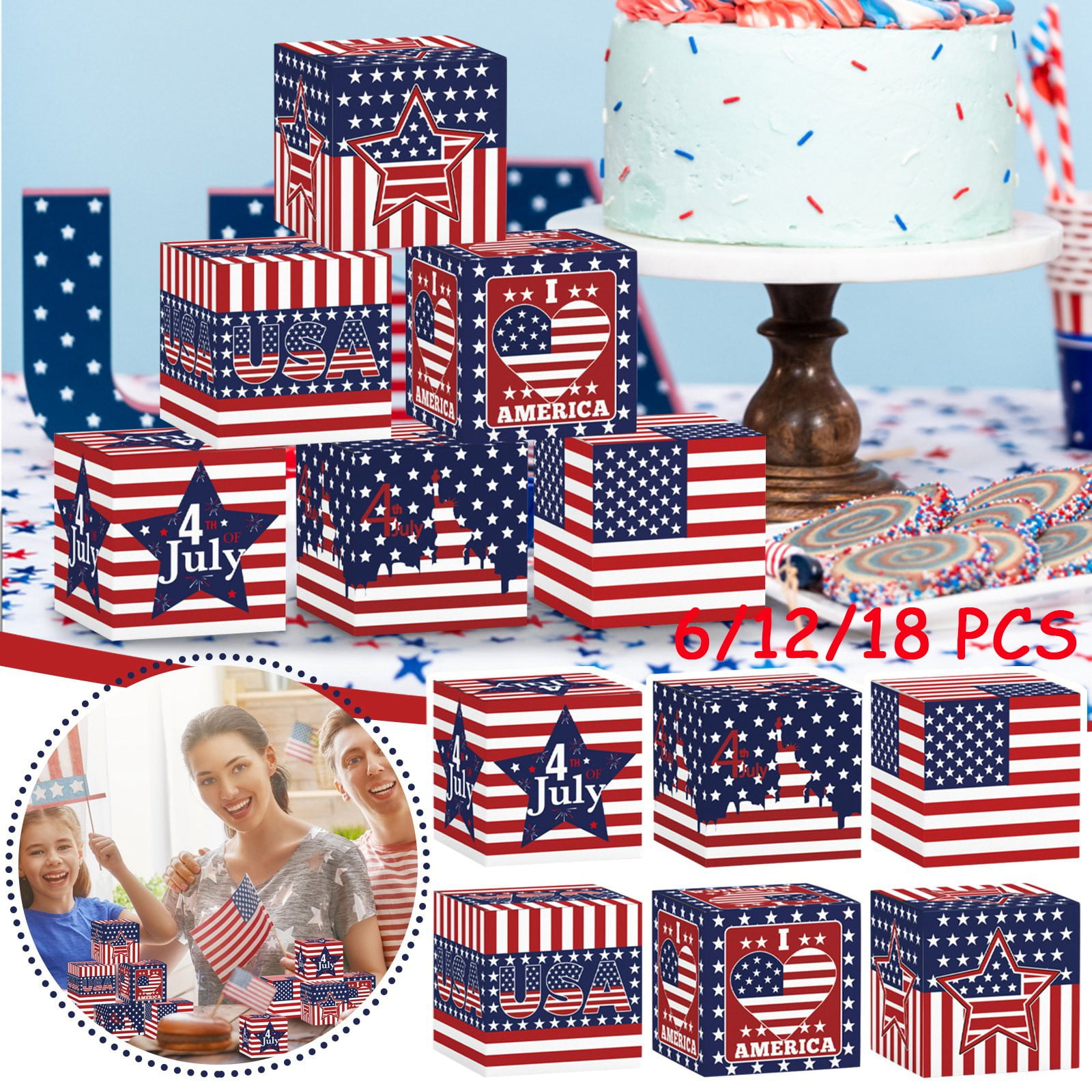 Independence Day Independence Day Gift Box 2025 Patriotic Candy 12PC 3D ...